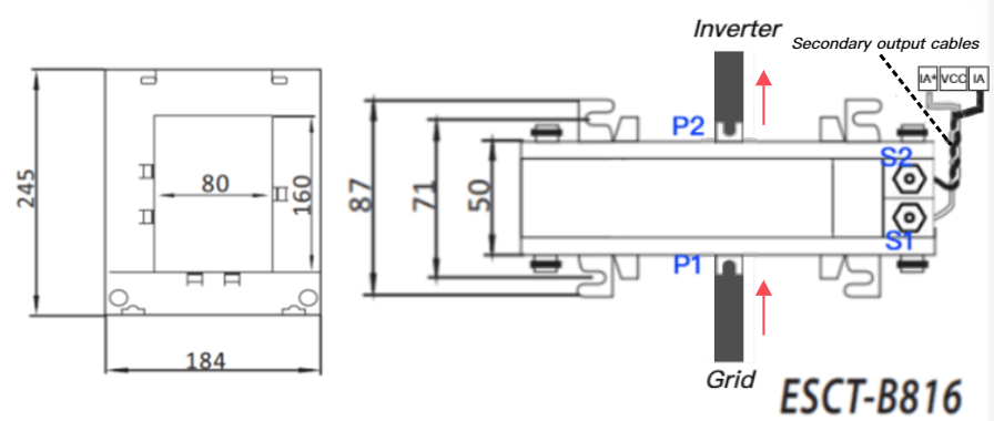 Connection and Selection of Large Current Split Core Transformer